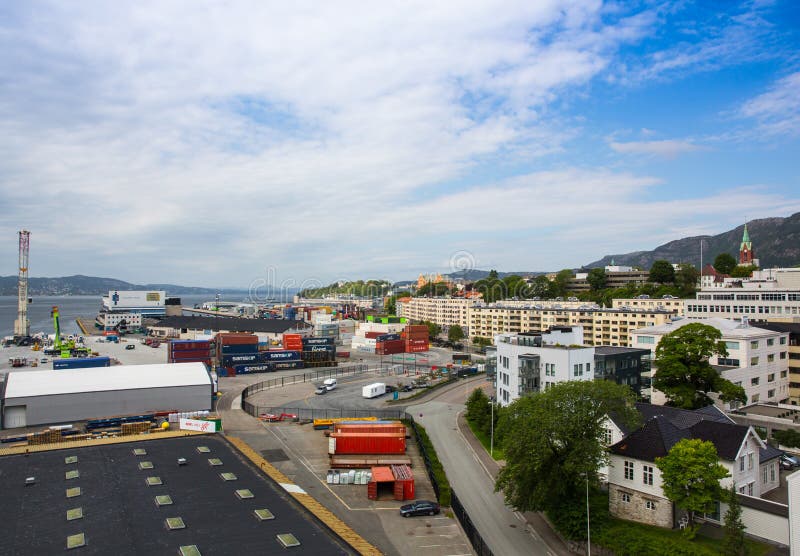Top View of the Port of Bergen Editorial Photography - Image of fjord ...