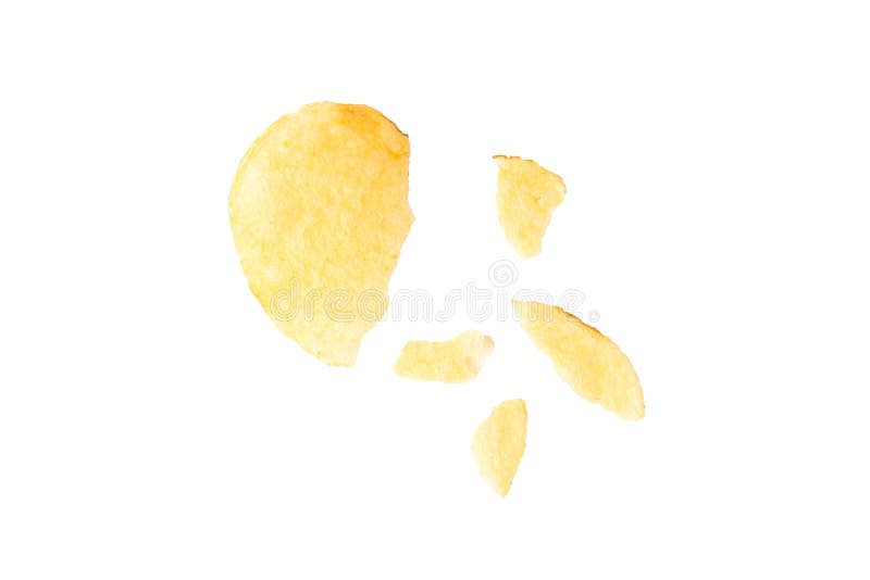 Top View of Potato Chips Isolated on White Background Stock Image ...
