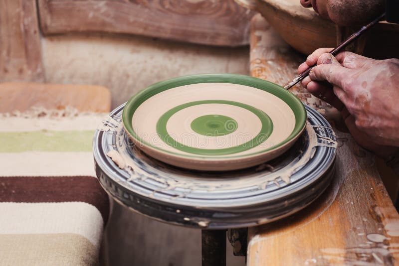 Top View of Potter Making Ceramic Pot on the Pot Stock Photo - Image of ...