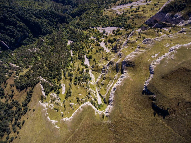 Top View of the Precipice and the Cliff in a Mountain Valley Stock ...