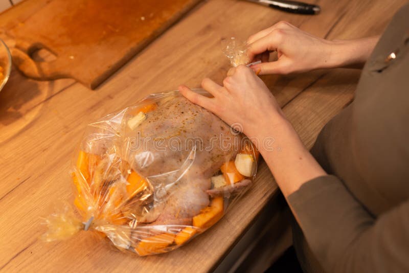 Top View of Preparing Baking Fresh Raw Chicken. Process of Cooking ...