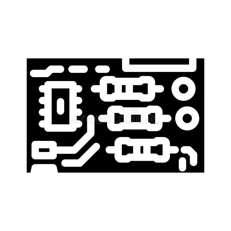 Top View Printed Circuit Board Pcb Glyph Icon Vector Illustration Stock ...