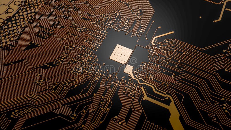 Top View of the Printed Circuit Board Stock Photo - Image of yellow ...