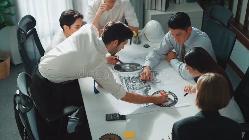 Top View of Engineer Show and Talk about Turbine Engine Design ...