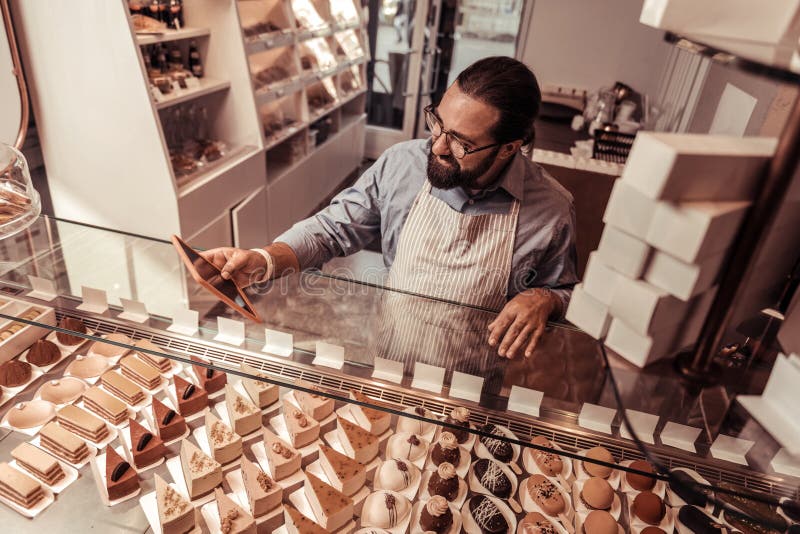 Top View of a Professional Male Baker Stock Image - Image of happy ...