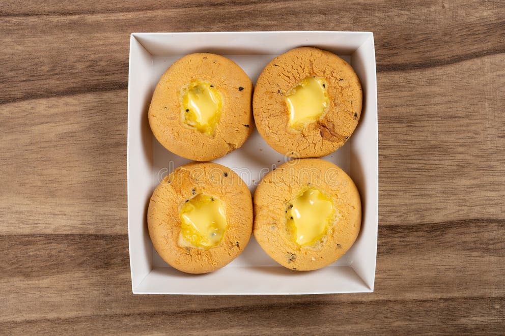 Top View Puff Pudding Sweet Snacks Horizontal Composition Stock Image ...