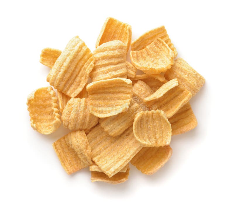 Top View of Puffed Ruffled Chips Stock Image - Image of cracker, cookie ...