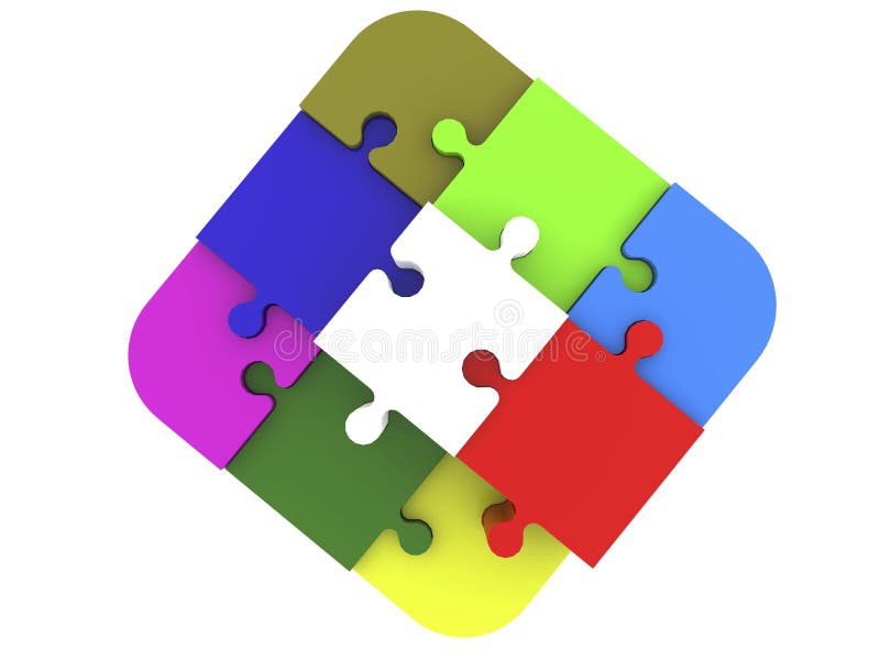 Top view on puzzle pieces stock illustration. Illustration of ...