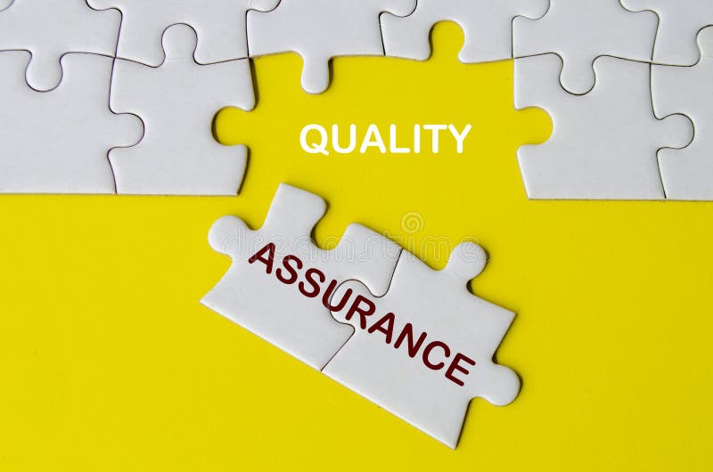 Top View of Quality Assurance Text on Jigsaw Puzzle. Business Strategy ...