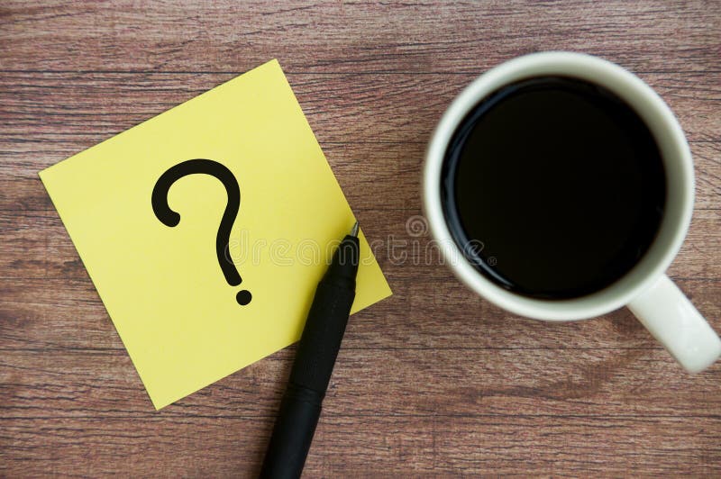 Top View of Question Mark on Notepad with Pen on Coffee. Question and ...