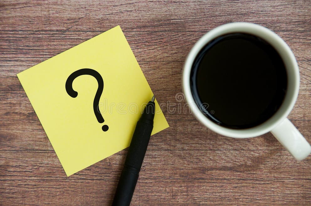 Top View of Question Mark on Notepad with Pen on Coffee. Question and ...