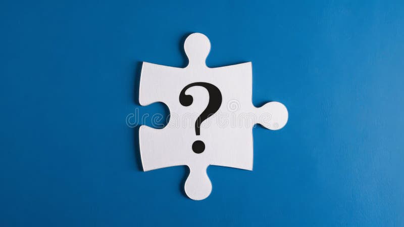 Top View of Question Mark on White Puzzle Piece, Contrasting with a ...
