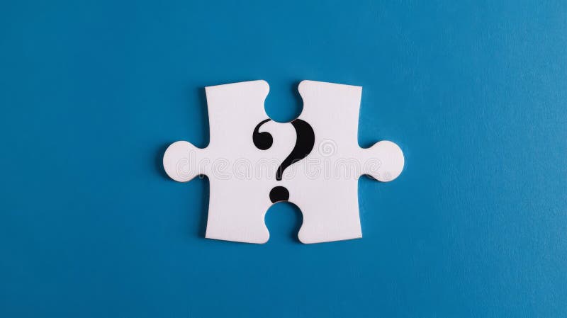 Top View of Question Mark on White Puzzle Piece, Contrasting with a ...