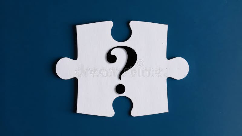Top View of Question Mark on White Puzzle Piece, Contrasting with a ...