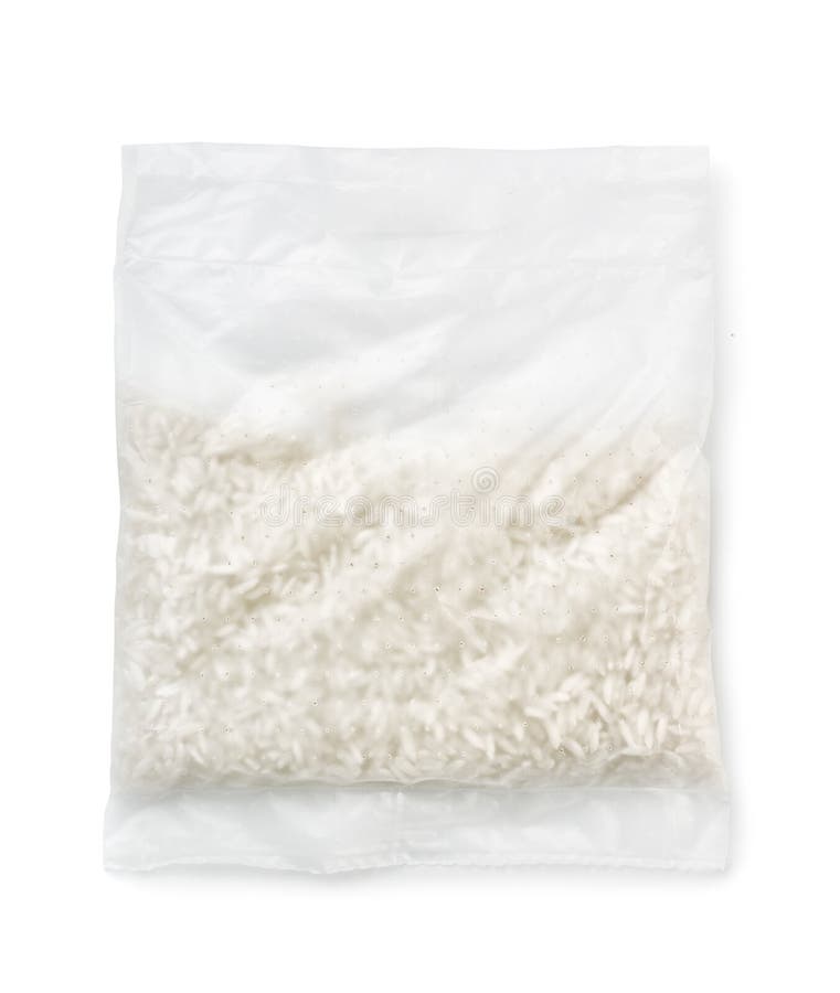 Top View of Quick Cooking Rice Bag Stock Photo - Image of cooked ...