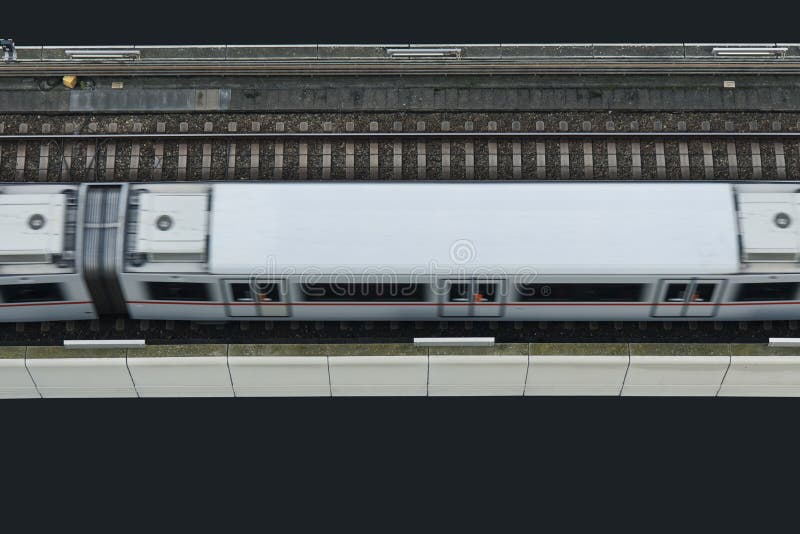 Top View Railroad Track Infrastructure Object with Train Public ...