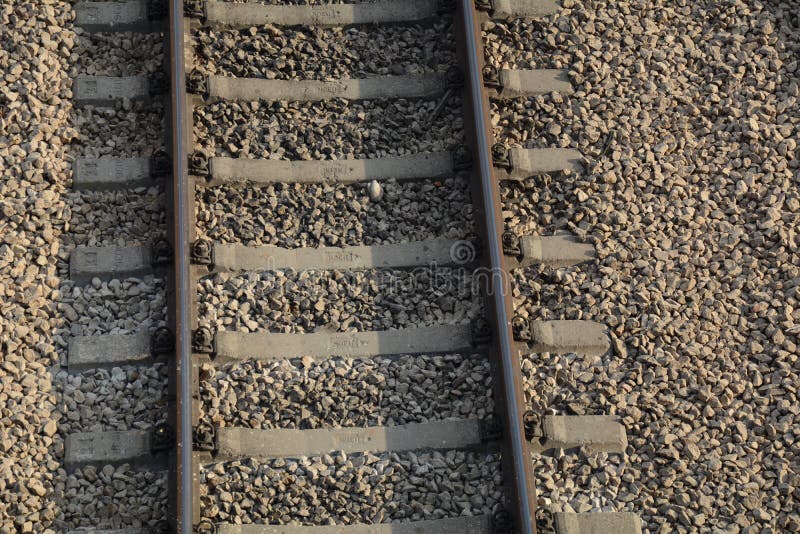 A Top View of the Rails of a Train. the Length of the Railway Track ...