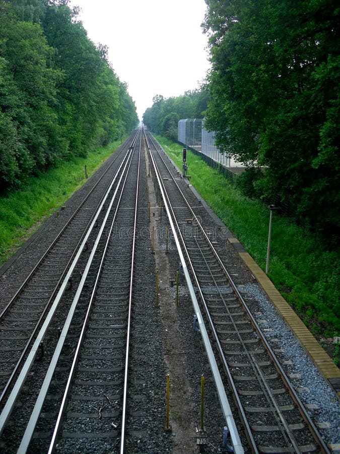 The Top View on Railway Tracks Stock Image - Image of pattern, steel ...