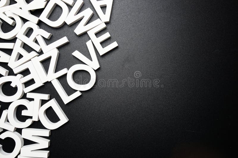 Top View Random Wooden Alphabet Letters on Black Background Stock Photo ...