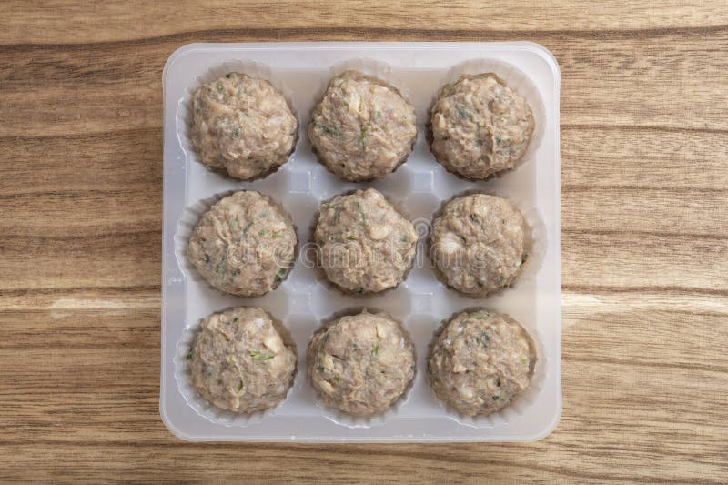 Some raw beef balls stock image. Image of bitesized - 294129951