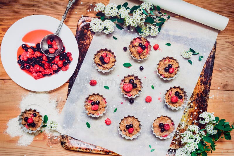 Top View Tray with Oatmeal Porridge Bowl with Strawberries, a Cup of ...