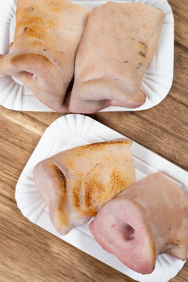 Top View Raw Hog Snouts Vertical Composition Stock Image - Image of ...