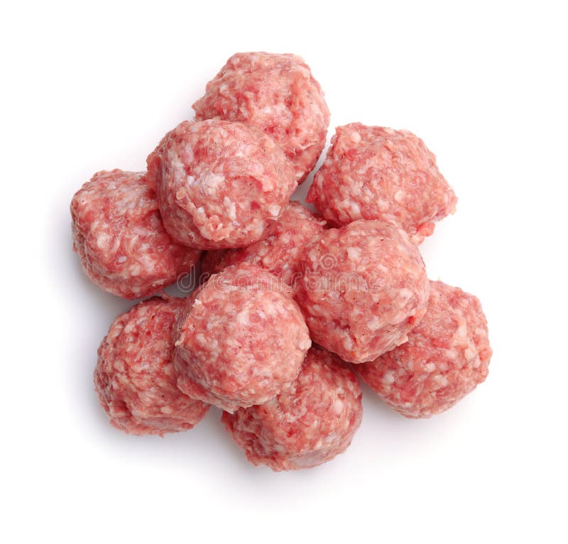 Top view of raw meat balls stock photo. Image of forcemeat - 121961586