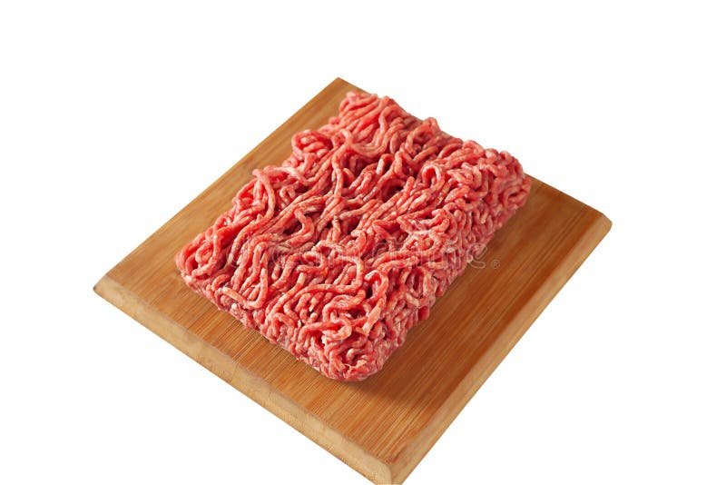 Top View of Raw Minced Beef Meat Isolated on White Stock Photo - Image ...