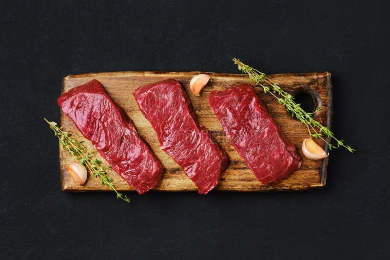 Top View of Raw Strip Steak Boneless Stock Image - Image of beefsteak ...