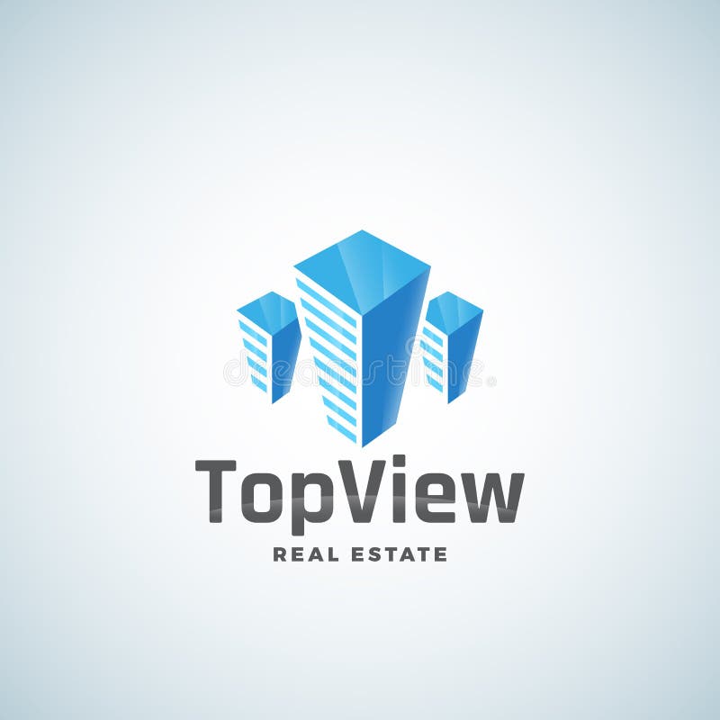 Top View Real Estate Abstract Vector Label, Emblem or Logo Template ...