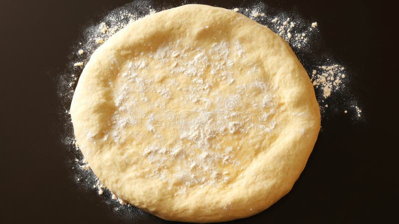 Top View of a Realistic Pizza Dough Base for Culinary Design and Baking ...