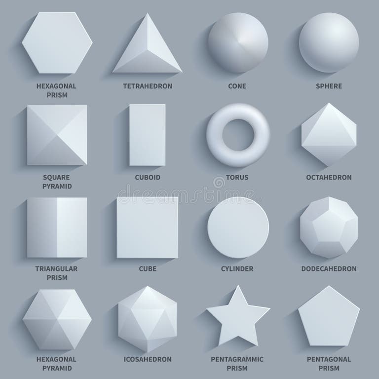 Basic Three Dimensional Figures Stock Illustrations – 61 Basic Three ...