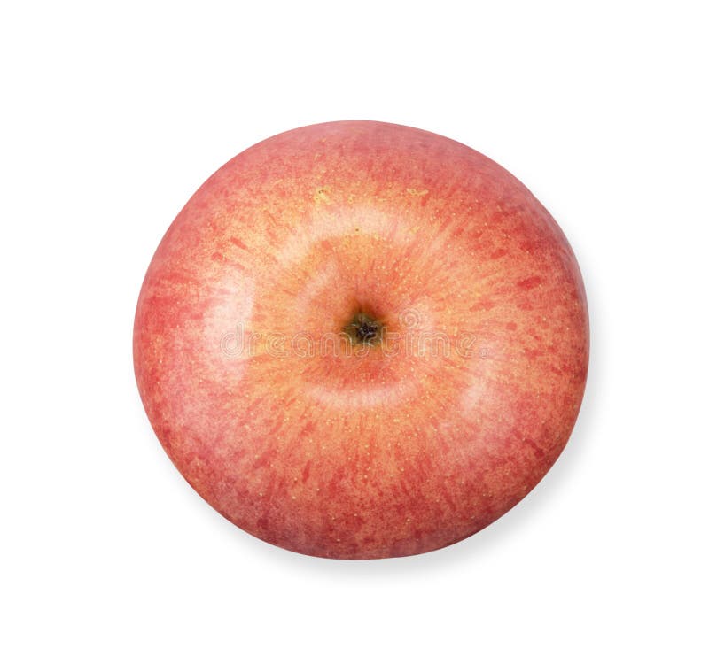 Top View Apple Isolated on White Clipping Path Stock Image - Image of ...