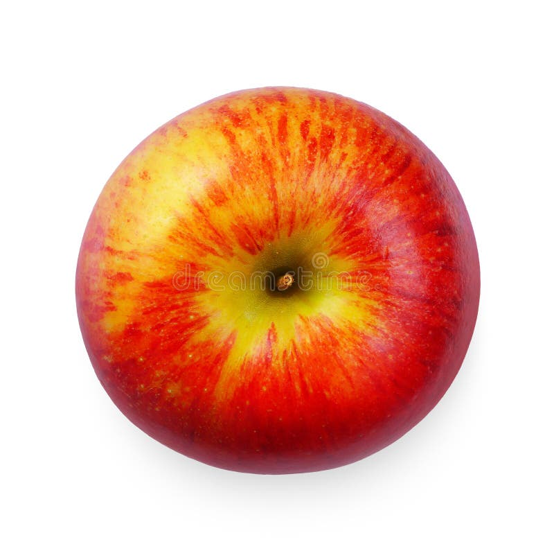 Red Apple Top View Isolated on White Clipping Path Stock Image - Image ...