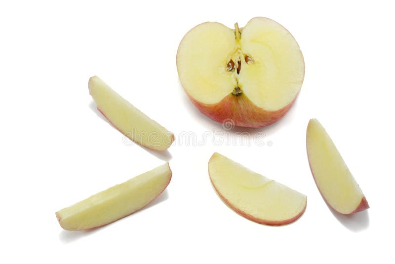 Top View Red Apples with Slices Isolated. Stock Photo - Image of ...