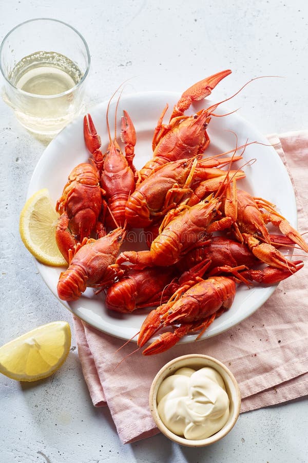 Top view of red crayfish stock photo. Image of deli - 204275346
