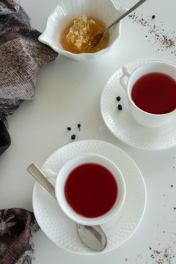 Red Fruits Tea Glasses. Drinks Flat Lay Stock Image - Image of morning ...