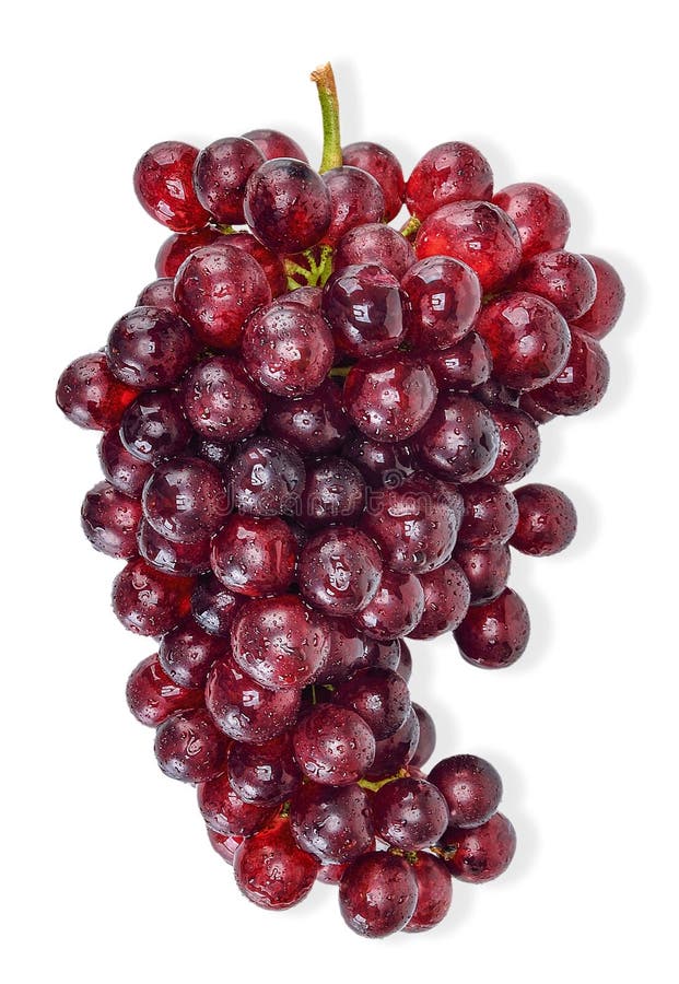 Top View Red Grape with Water Drop Isolated Clipping Path Stock Photo ...