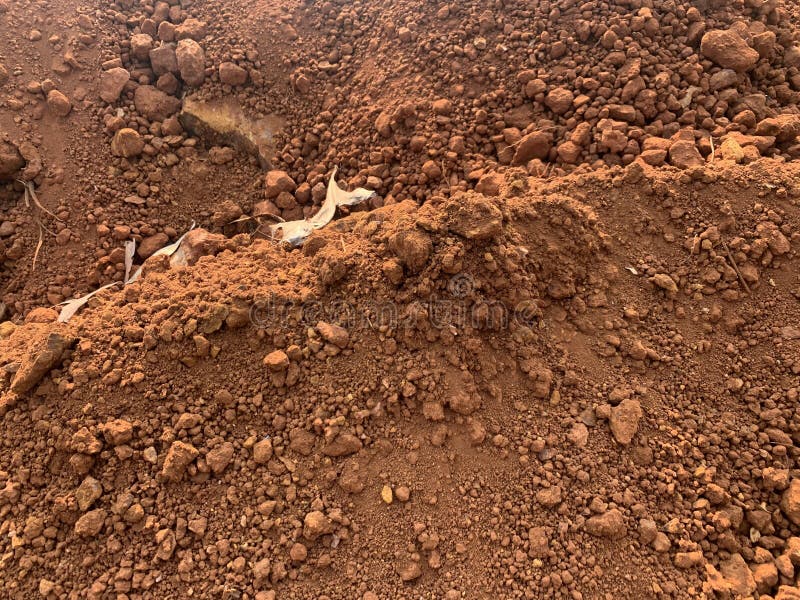 Top View of a Red Ground Surface. Stock Image - Image of earth, door ...