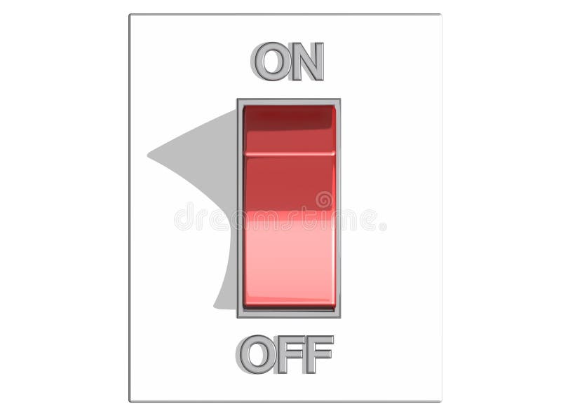 Top View of a Red on and Off Switch in Off Position Stock Illustration ...