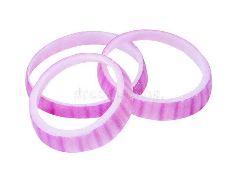 Top View of Red Onion Slices or Onion Rings in Stack Isolated on White ...