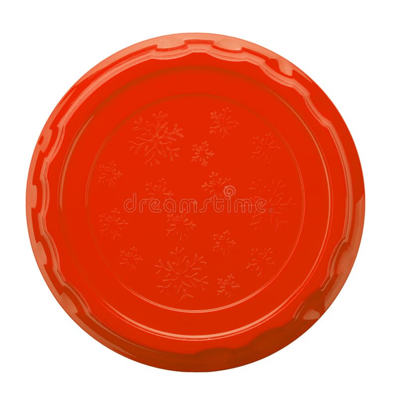 Top View of Red Plastic Lid Isolated on White. Plastic Circle Stock ...