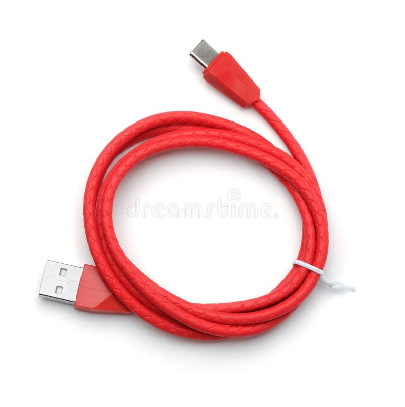 Top View of Red Plastic USB Cable Stock Image - Image of phone, closeup ...