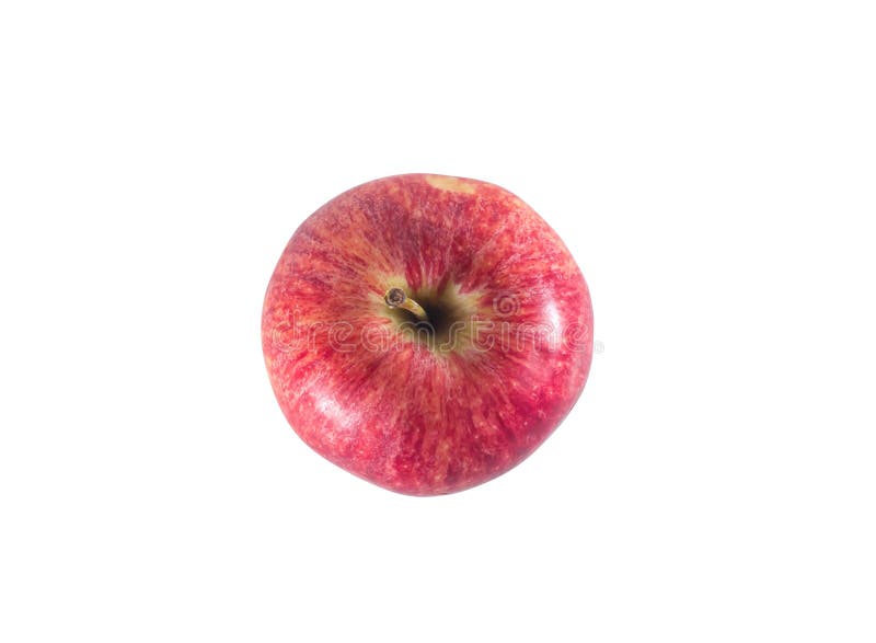 Top View of Red Ripe Fresh Single Apple Isolated on White Background ...