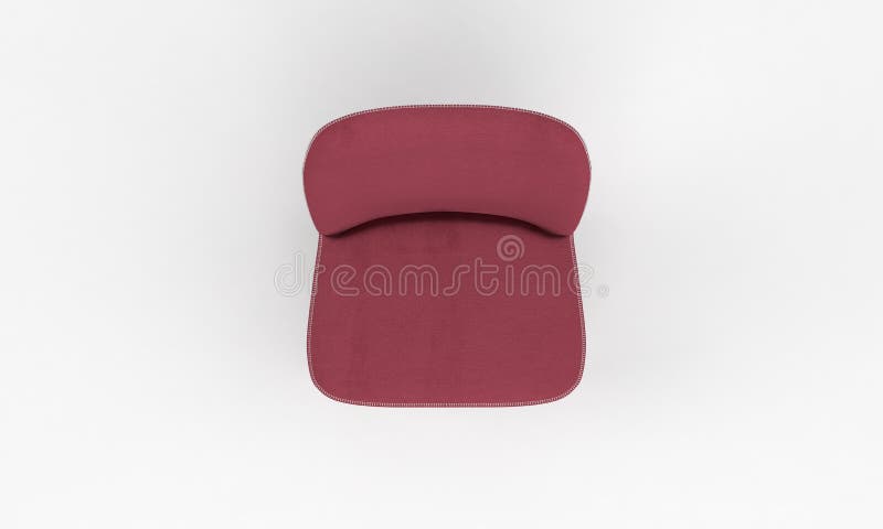 Top View of a Red Soft Chair on a White Plain Background Stock Image ...