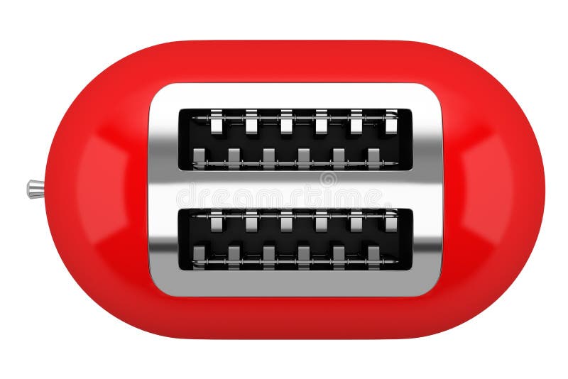 Top View of Red Toaster Isolated on White Stock Illustration ...