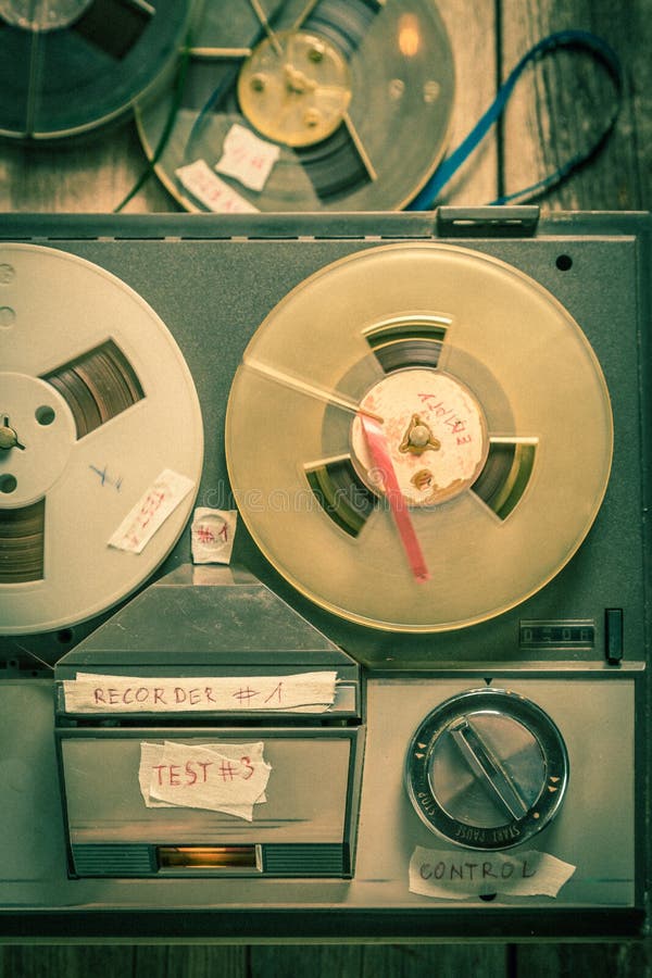 Reel-to-reel Tape Recorder and Rolls Tapes Stock Photo - Image of ...