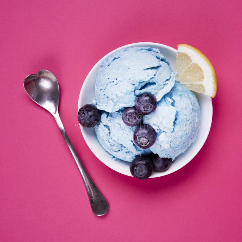 Top View Refreshing Ice Cream with Spoon. High Quality Photo Stock ...