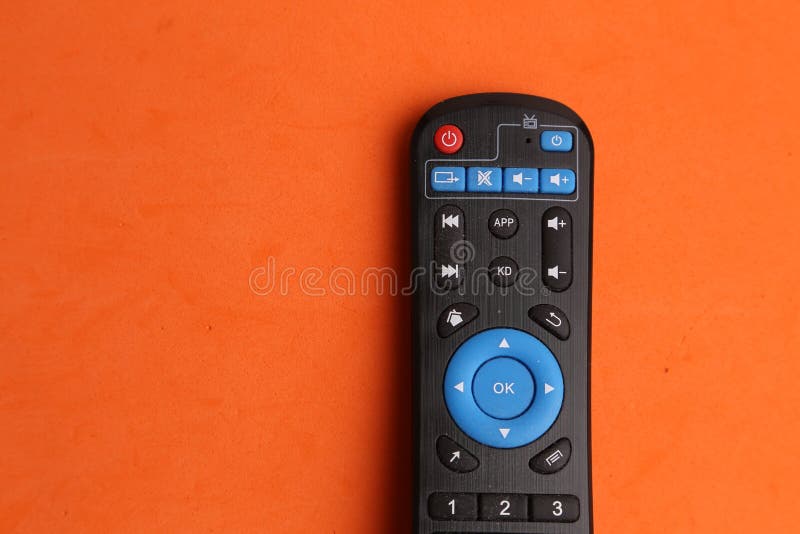 Top View of Remote Control Isolated on an Orange Background Stock Image ...