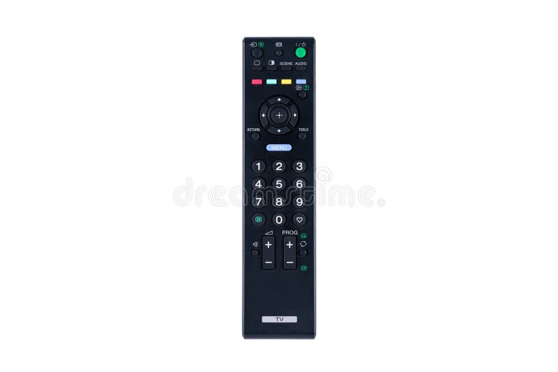 Top View of Remote Control for Television on White Background or ...